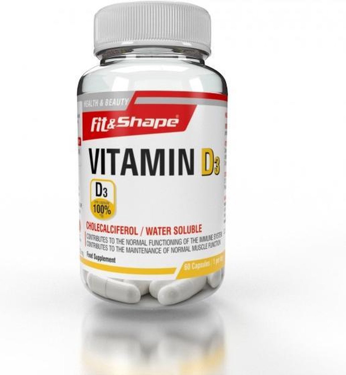 Fit&Shape Vitamine D3 (100% dagdosering) 10 µg/400IE/10mcg (60 capsules ...