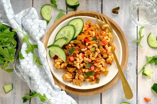 Boodschappenpakket, Honig mix voor macaroni, met vlees en groenten ...