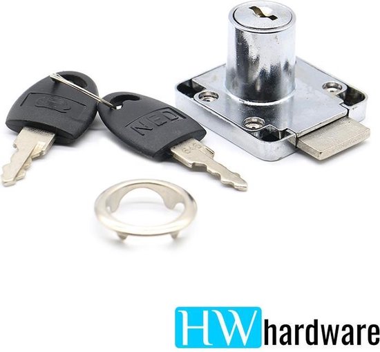 Meubelslot voor deuren, lades en kasten met 2 sleutels - 40x40mm - 22mm ...