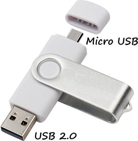 Micro USB + USB Stick 64GB Switch (Wit) | bol