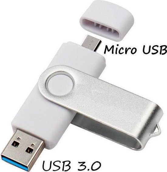 Micro USB + USB Stick Switch 3.0 64GB (Wit) | bol.com