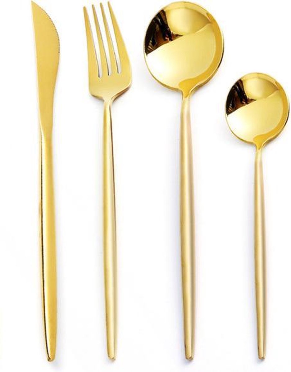 Timmers Trading© Bestekset 6 persoons - Gouden bestek - Bestekset goud ...