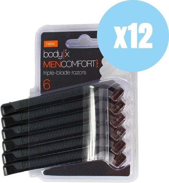 Body-X - Pure Men - Scheermesjes - 12 x 6 stuks - voordeelverpakking | bol