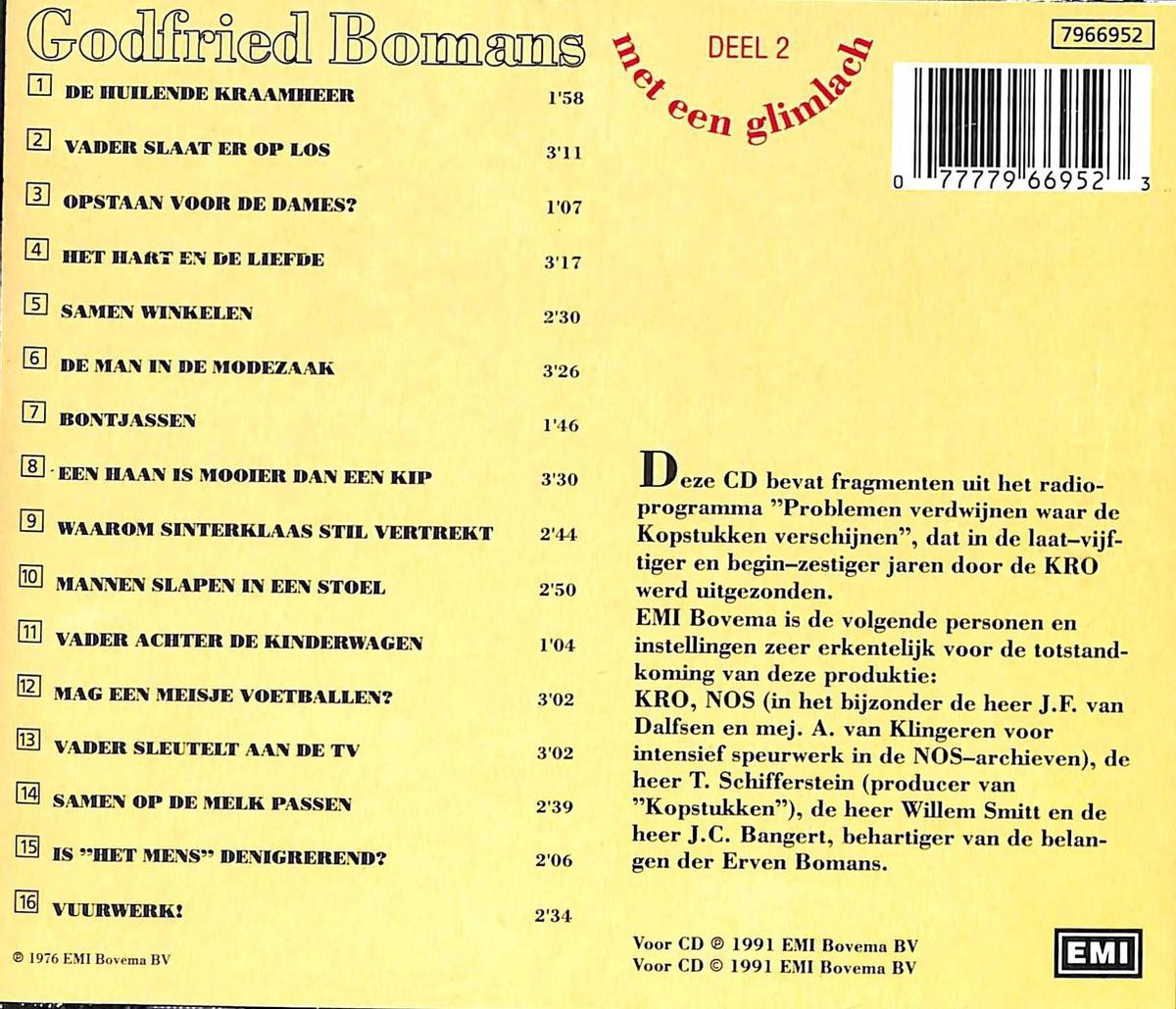 Godfried Bomans - Met een glimlach deel 2, Godfried Bomans | CD (album ...
