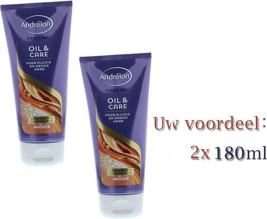 Duo-pack: 2x Andrelon Haarmasker Oil & Care - 180 ml | bol.com