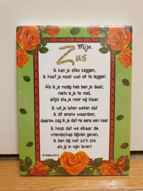 Gedichtenbord Mijn Zus | bol.com