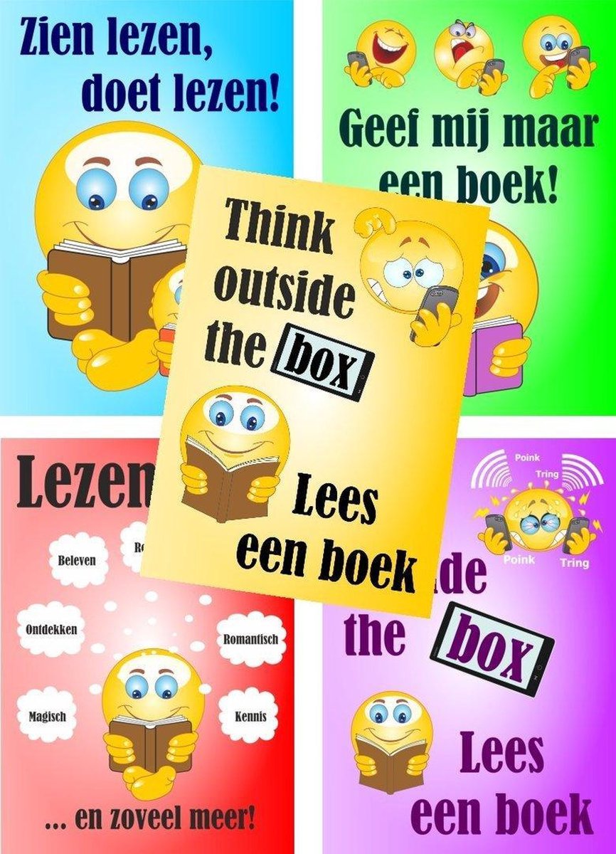 Posters Lezen smiley (A2-formaat) | bol