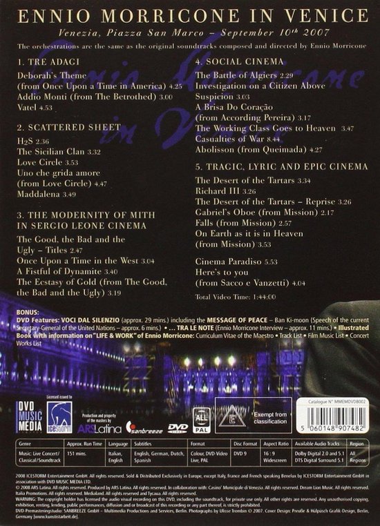 Ennio Morricone - In Venice (Dvd) | Dvd's | bol.com