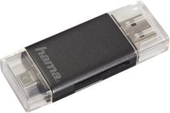 Hama USB 2.0 cardreader SD/microSD/micro USB, grijs | bol