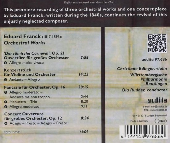 Christiane Edinger, Württembergische Philharmonie Reutlingen - Franck ...