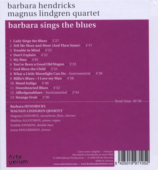 Barbara Hendricks, Magnus Lindgren Quartet - Barbara Sings The Blues ...