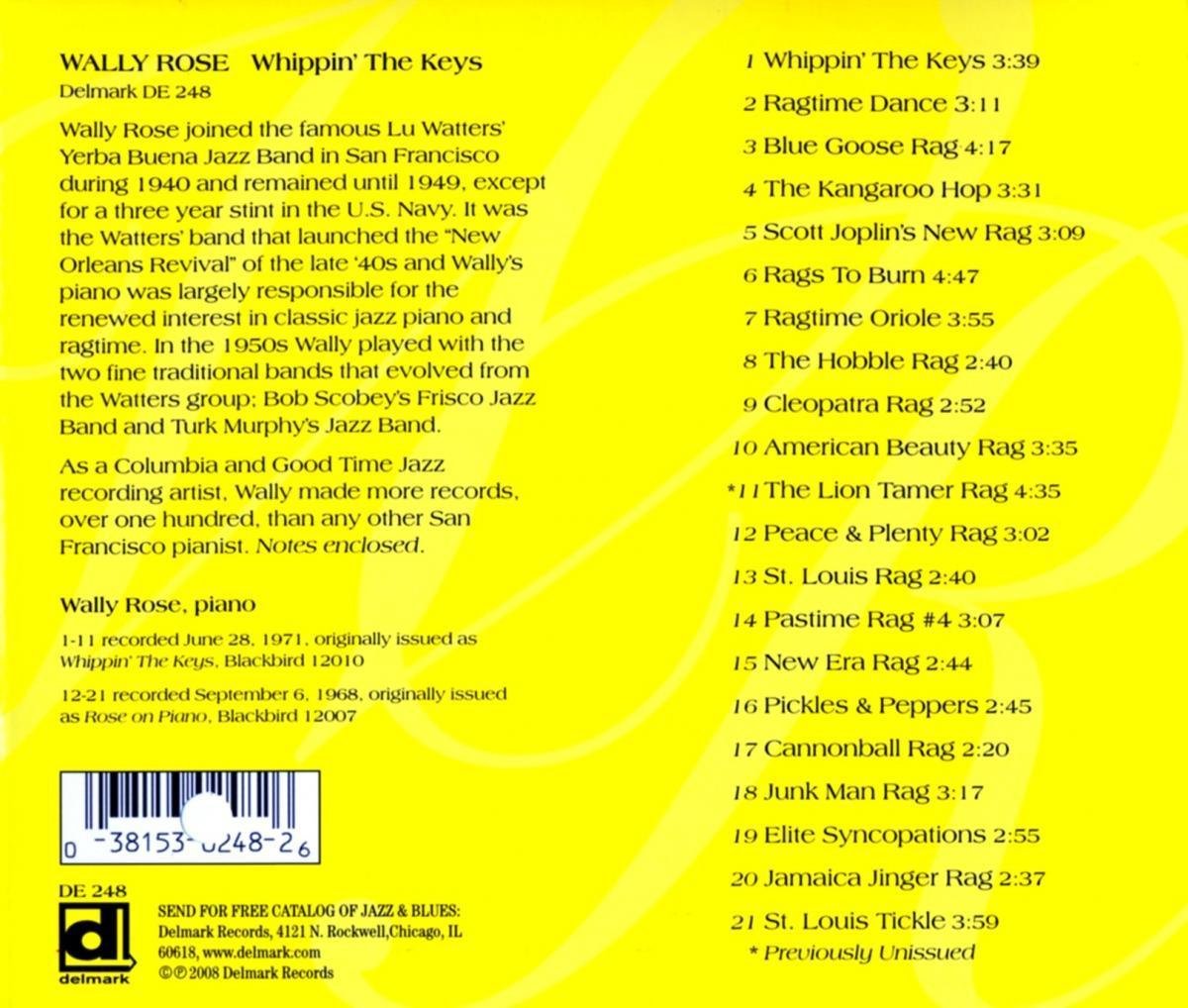 Wally Rose - Whippin' The Keys (CD), Wally Rose | CD (album) | Muziek ...