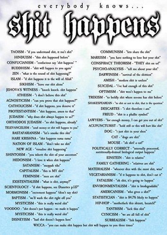 Everybody Knows Shit Happens - Maxi Poster | bol.com