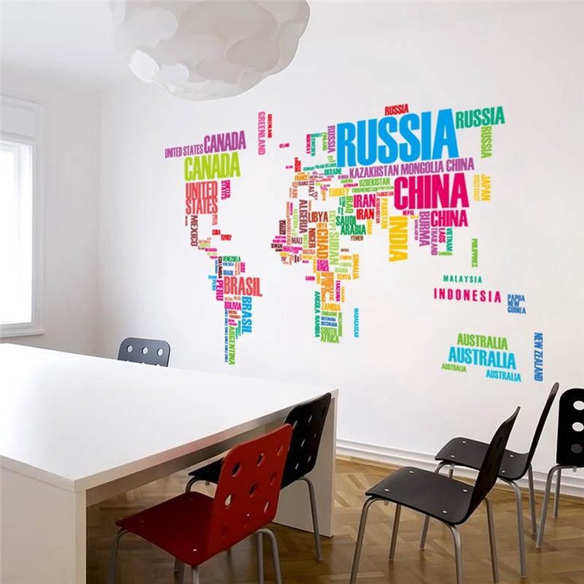 Muursticker Wereldkaart / Wereldbol Poster / Wereldmap / World map ...