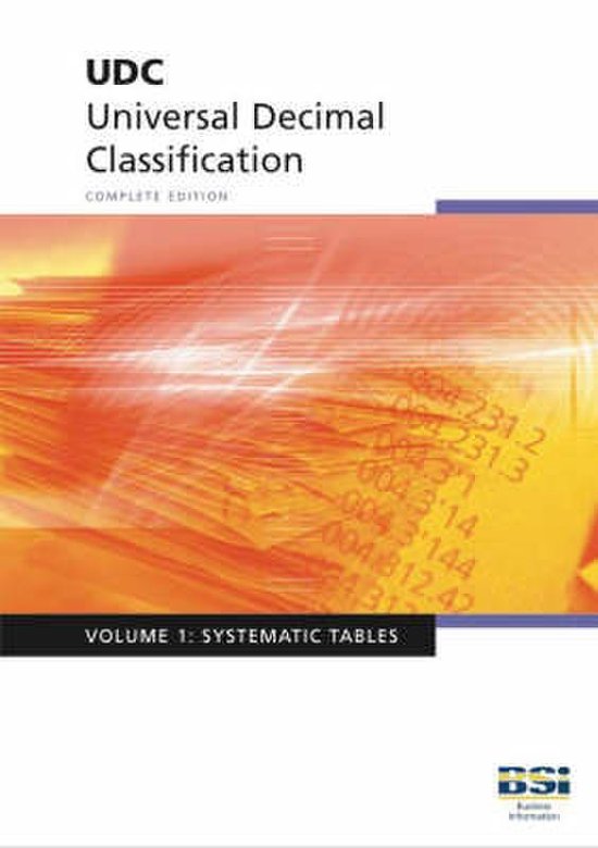 UDC - Universal Decimal Classification. Standard Edition | 9780580454691 | Boeken | bol