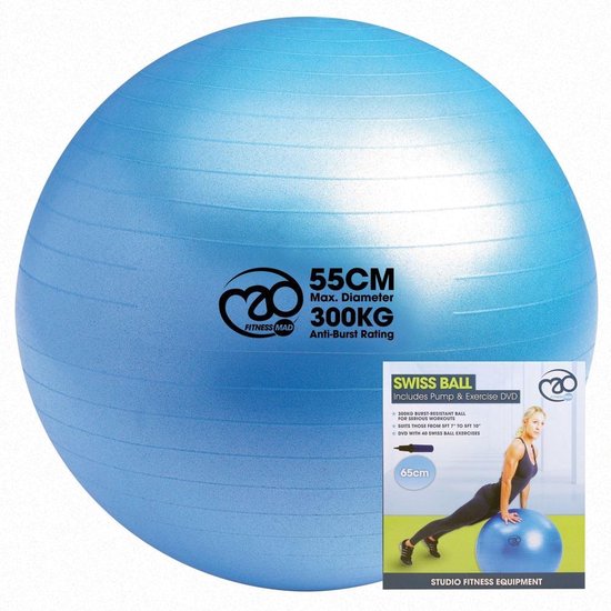 Fitness-mad Fitnessbal 55 Cm Pvc Blauw | bol.com
