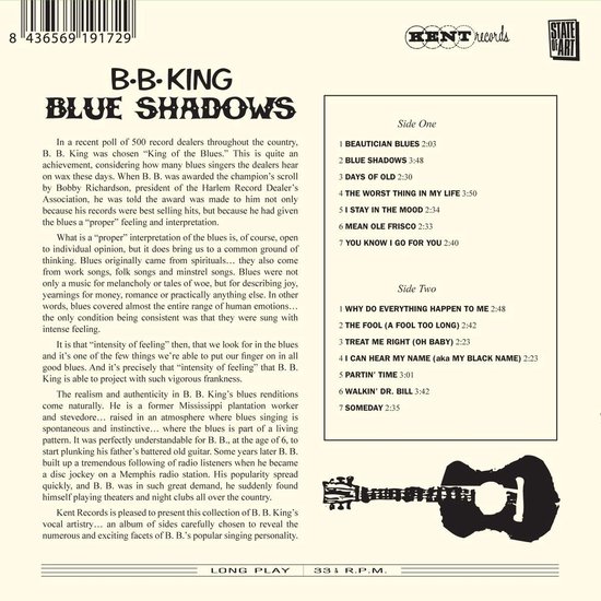 Blue Shadows - Underrated Kent Recordings, 1958-19, B.B. King | CD ...