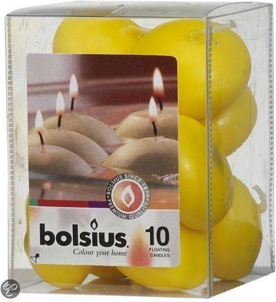 Boîte de 10 feux de route jaune (10x) | bougie flottante flottante ...