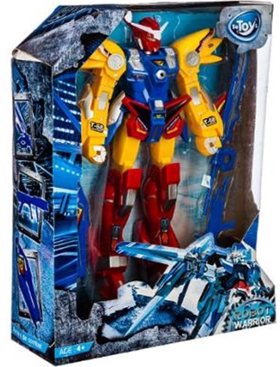 Maxx Robot Warrior transformer - speel robot - 38cm geel-rood | bol.com
