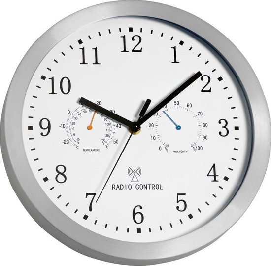 Radio controlled wall clock EXACTLY silver | bol