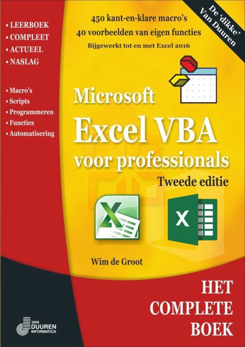 bol.com | Het complete boek - Excel VBA voor professionals | 9789059409354 | Wim de Groot