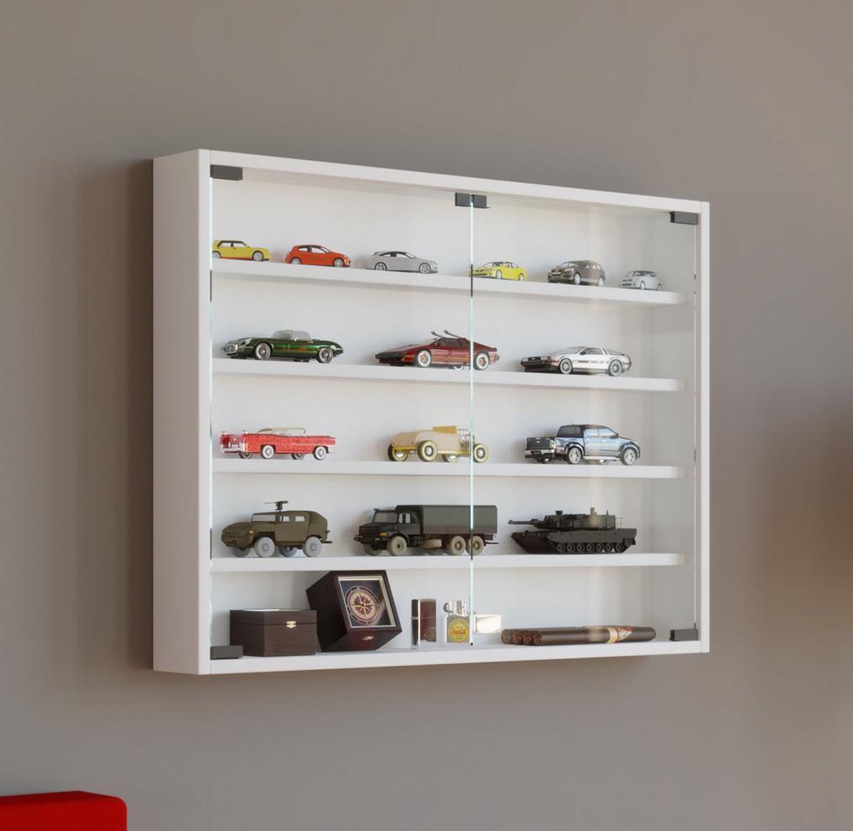 bol.com | Vitrinekast wandvitrine Osado L wit
