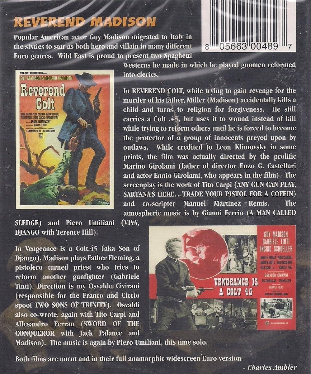 Reverend Colt + Vengeance is a Colt 45 (The Spaghetti Western ...