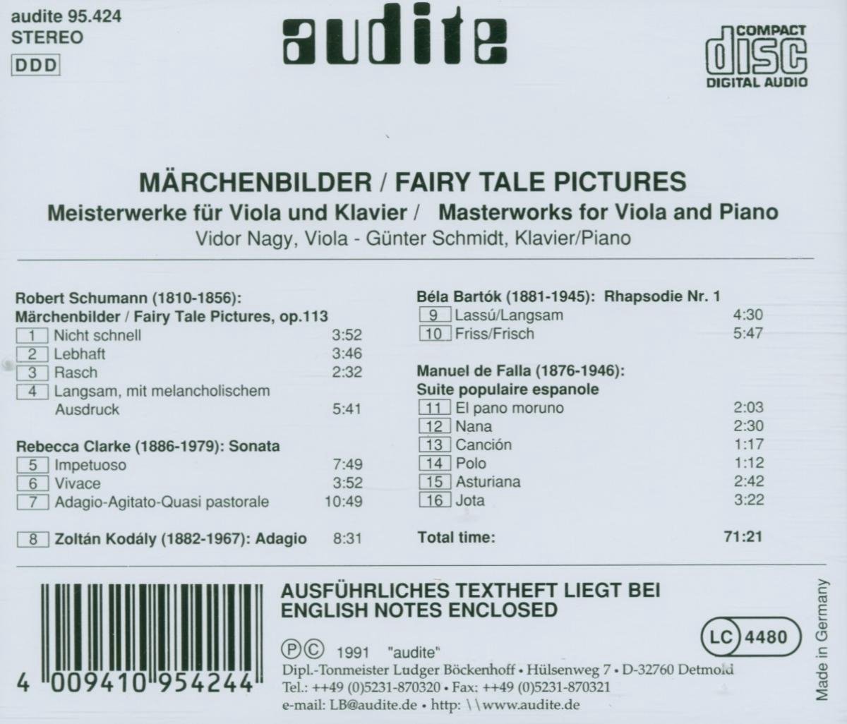 Fairy Tale Pictures - Masterworks For Viola And Pi, Nagy,vidor/schmidt ...