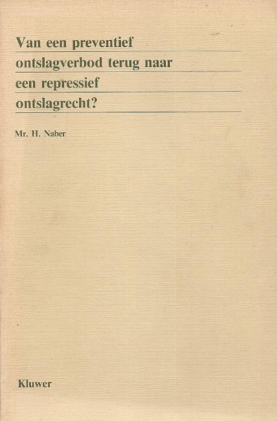 Van een preventief ontslagverbod enz, Naber | 9789031201563 | Boeken | bol