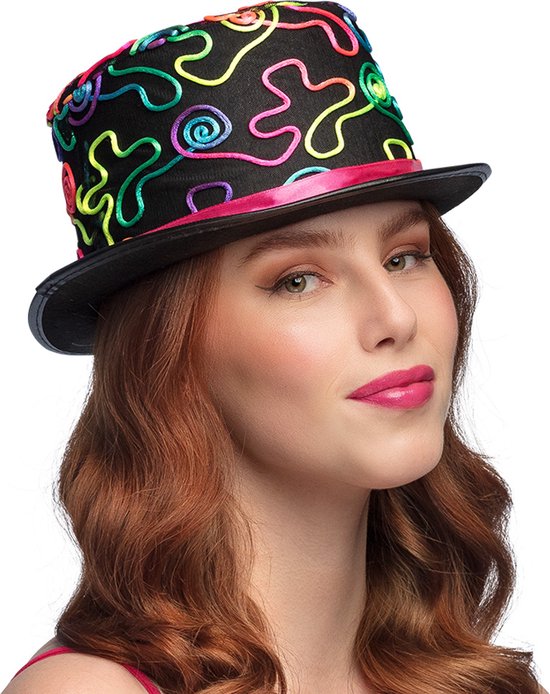 Boland - Hoed Colour fun Multi - 59 - Volwassenen - Unisex - Clown ...