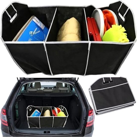 Kofferbak-organizer voor auto - opvouwbare kofferbakbox met 3 vakken ...