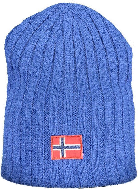 Rib Knit Beanie Norwegian Flag Patch - Blue Hats | bol