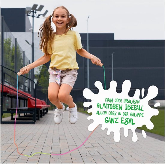 Springtouw voor kinderen - Set van 2 - 220 cm verstelbaar - Rainbow ...