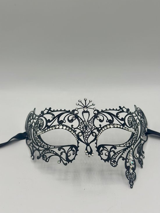 Venetiaans Masker voor vrouwen - elegant zwart metalen gala masker met ...