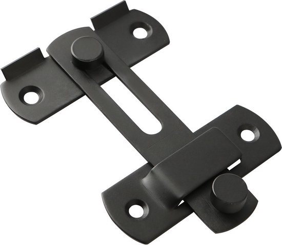 Overslag slot - Zwart RVS voor schuifdeur - 100 x 70mm | bol