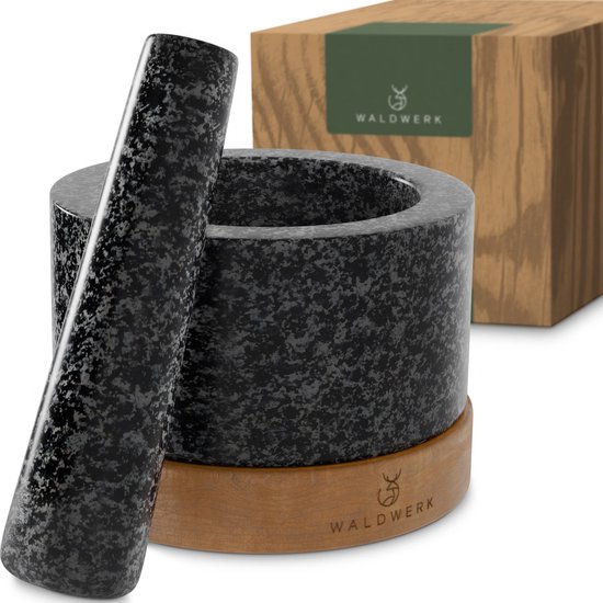 WALDWERK vijzel met stamper (12 cm diameter) - vijzel op een elegante ...
