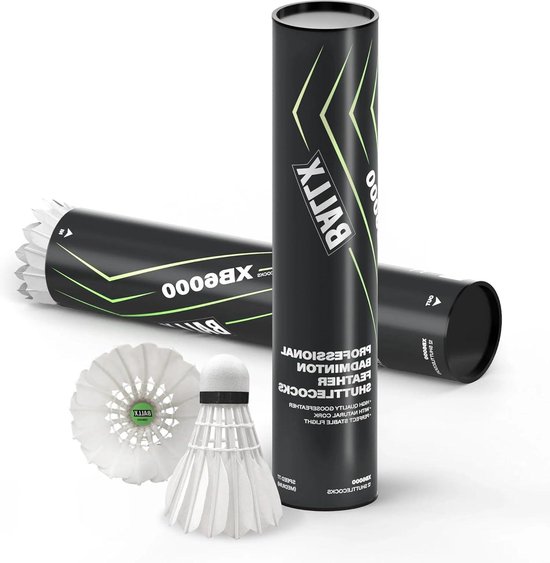 12 badminton shuttles van ganzenveren 77 - medium speed - hoge ...