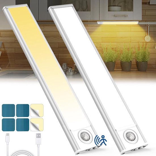 Onderbouwlamp met sensor - 68 leds - 6500 K - dimbaar - magnetisch ...