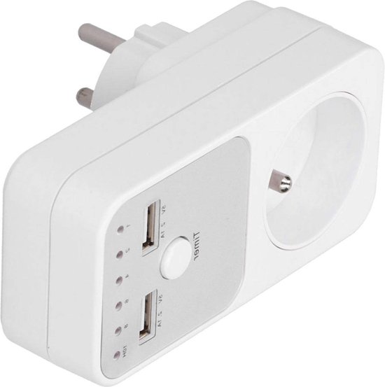 Digitale Countdown Timer Stopcontact 180-260V 13A met USB - Kamer Huishouden - Timer... | bol