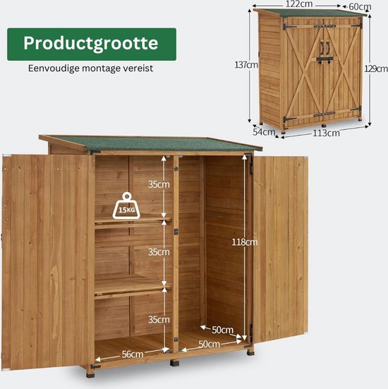 Tuinkast Hout - Tuinkist - Tuinkasten voor Buiten - Tuinberging ...
