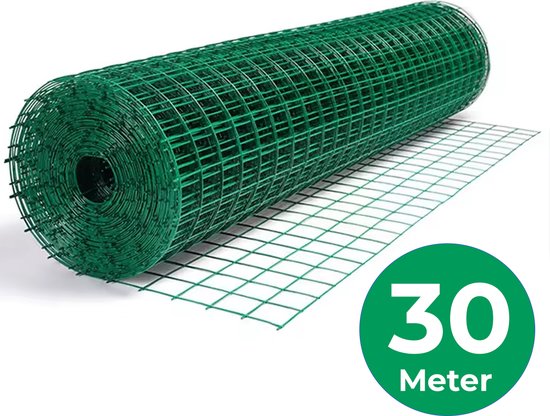 Tuingaas - Groen - 1 x 30 Meter - Maaswijdte 6 x 6 cm - Draaddikte 2,5 ...
