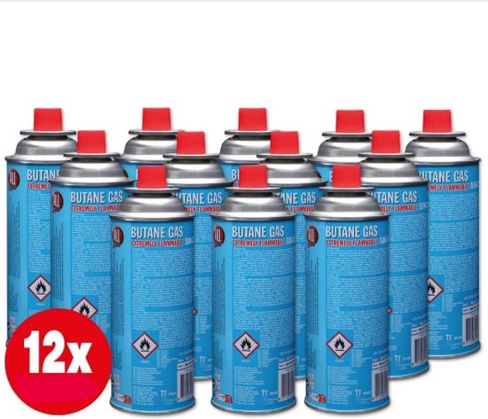 Kookstel gasflessen butaan gas - 12 stuks a 227 gram - gasbussen. Kookstel gasflessen... | bol