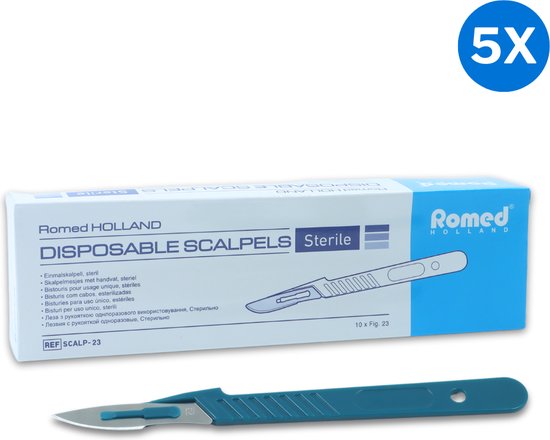 Romed scalpelmesjes met handvat nummer 23 - Set van 5 doosjes Romed | bol