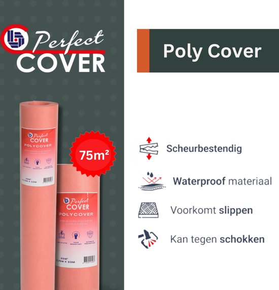 Perfect Cover® Polycover - 75m² / 140gsm - Vloerbescherming - Stucloper - Afdekvlies -... | bol