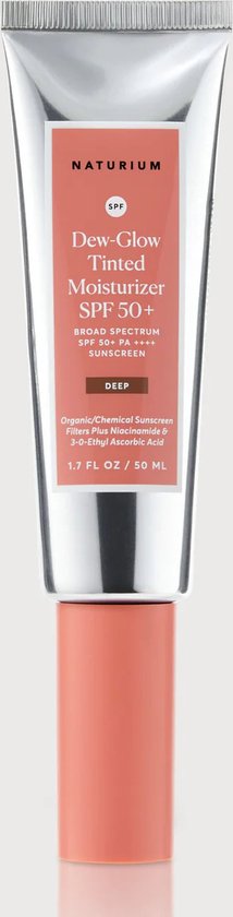 Naturium Dew-Glow Tinted Moisturizer Sunscreen - SPF 50+ - Deep | bol