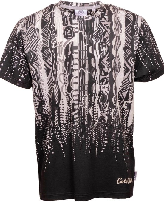 Carlo Colucci Allover Print T-Shirt Dark Grey | bol