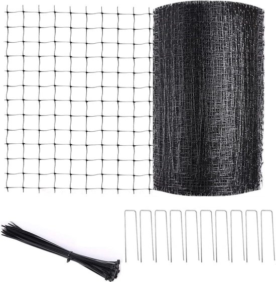 Zware vogelgaas 23m x 20m voor planten fruitbomen - 50 kabelbinders, 10 ...