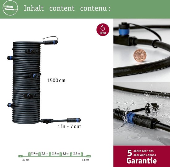 Outdoor Plug & Shine Connector 15m IP68 2x15mm² - Verlengkabel ...