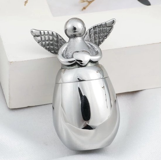 Mini urn - Zilver - Engel - Urn voor as - Crematie As - Decoratie Urn ...