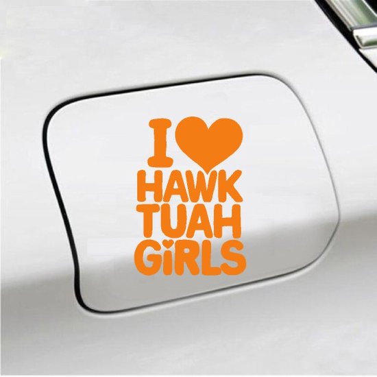 Bumpersticker - I Love Hawk Tuah Girls - 20x14 - Oranje | bol